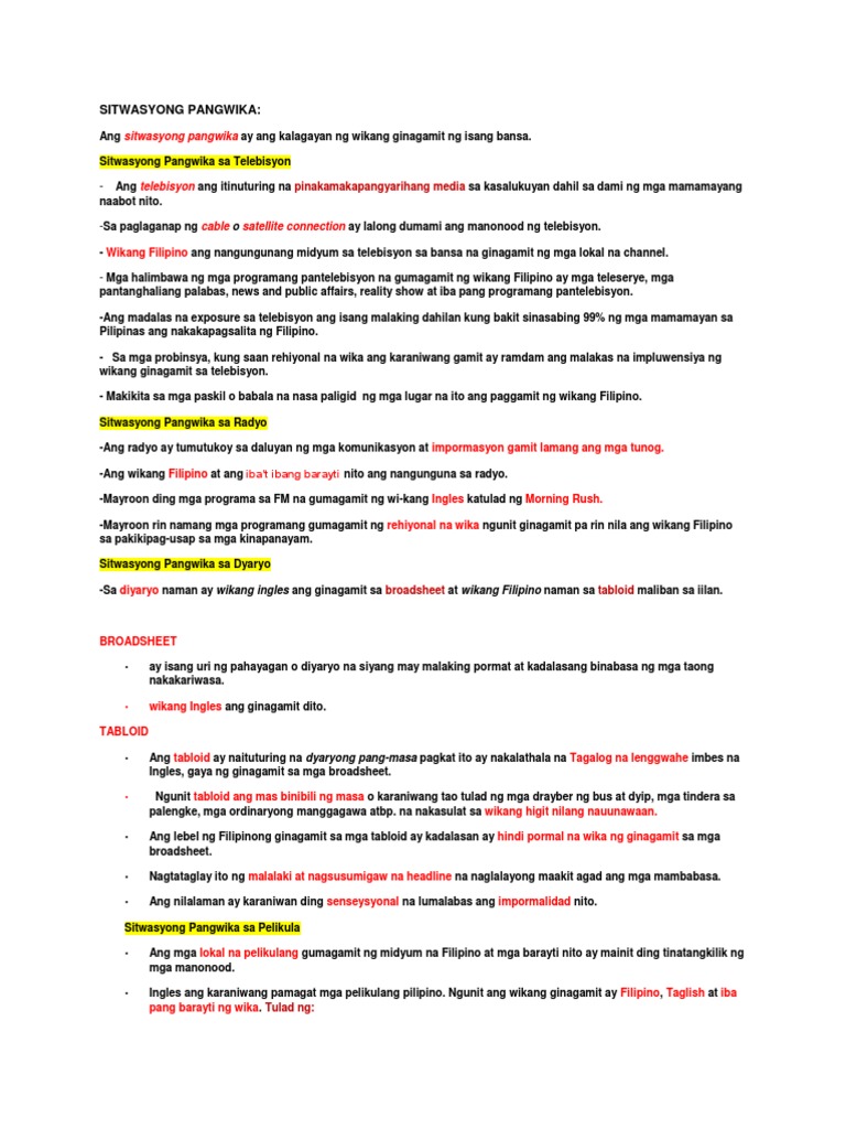 Notes in Filipino | PDF