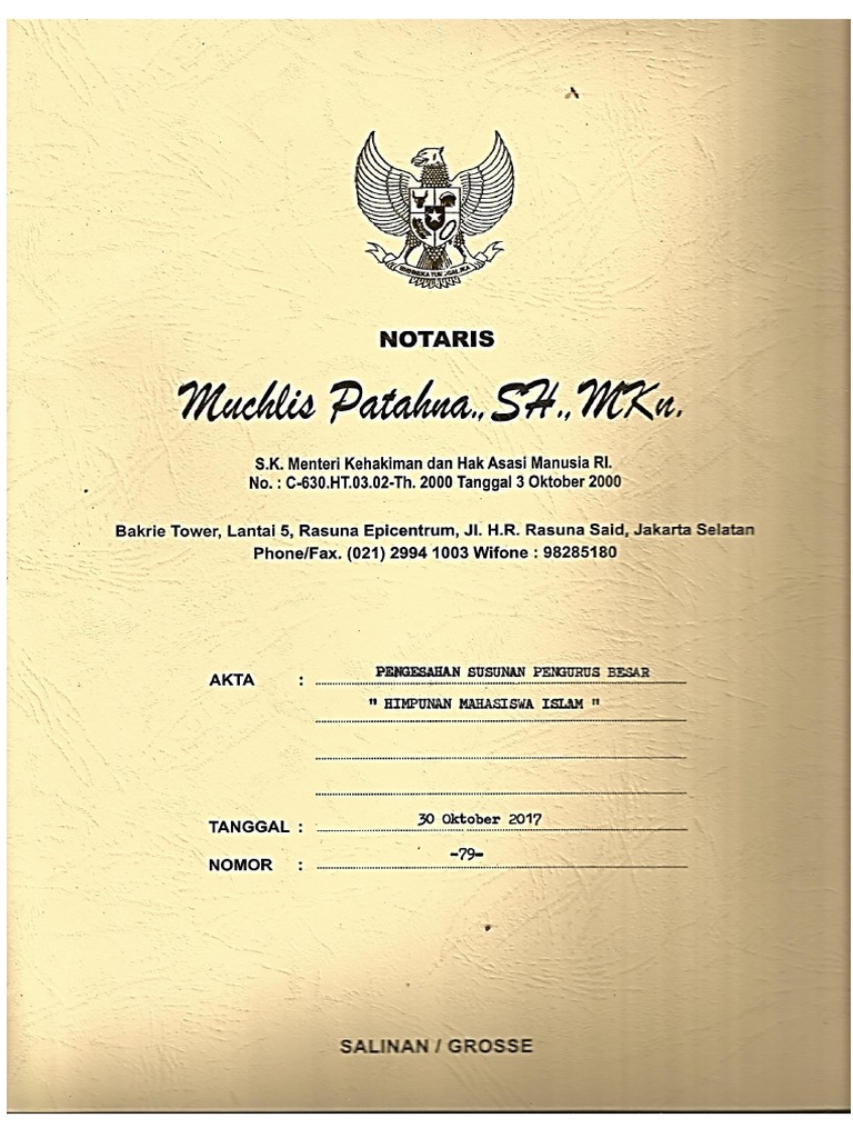 Akte Notaris PB HMI | PDF