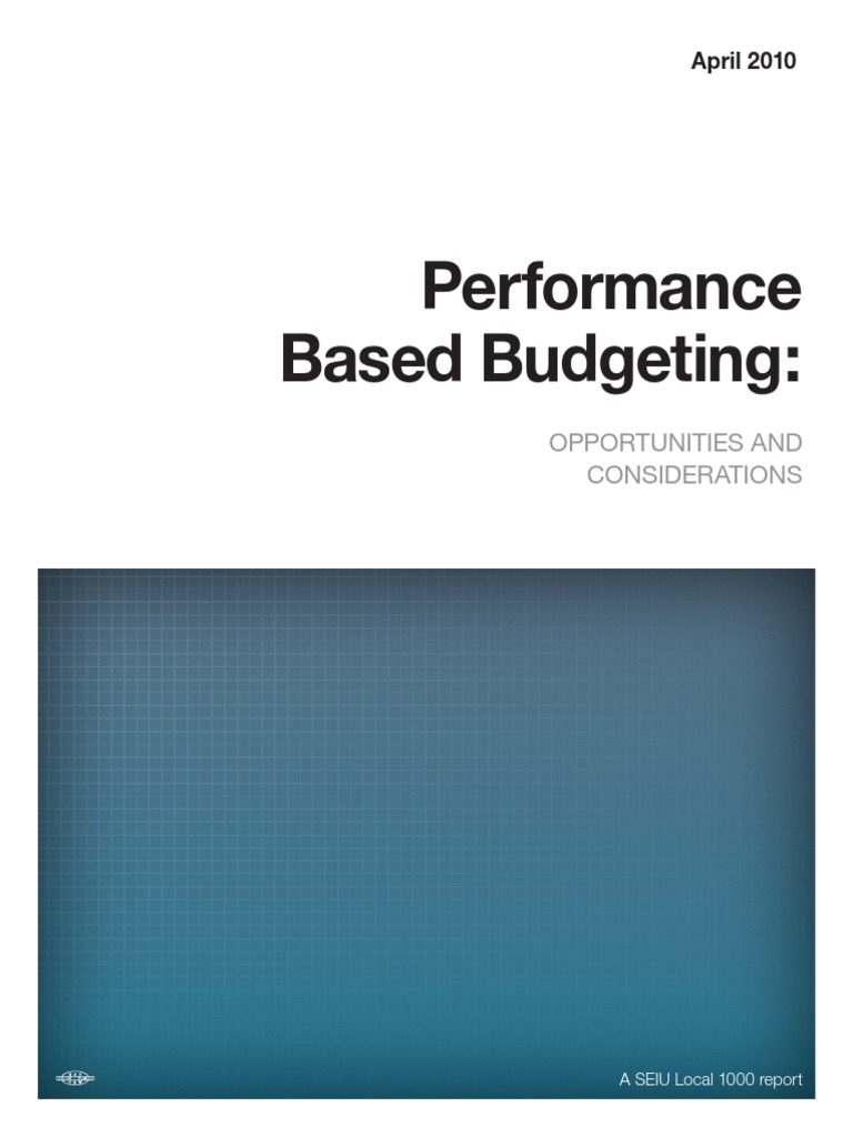 Performance Based Budgeting PDF | PDF | Baseline (Budgeting) | Goal