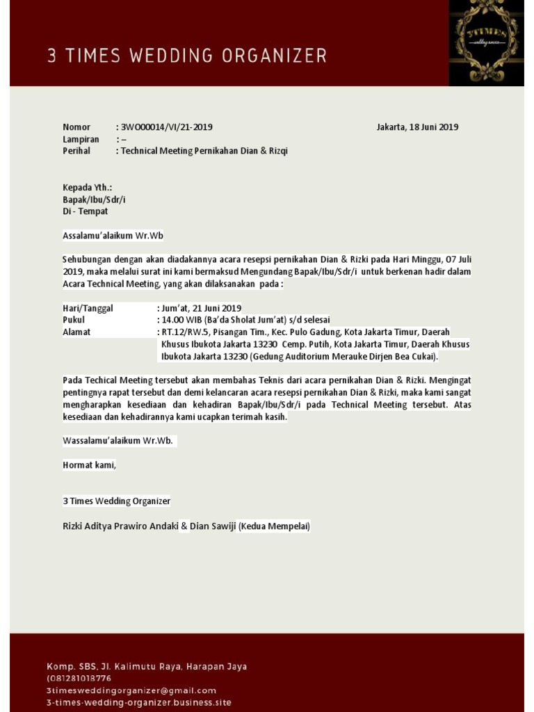 Undangan Technical Meeting | PDF