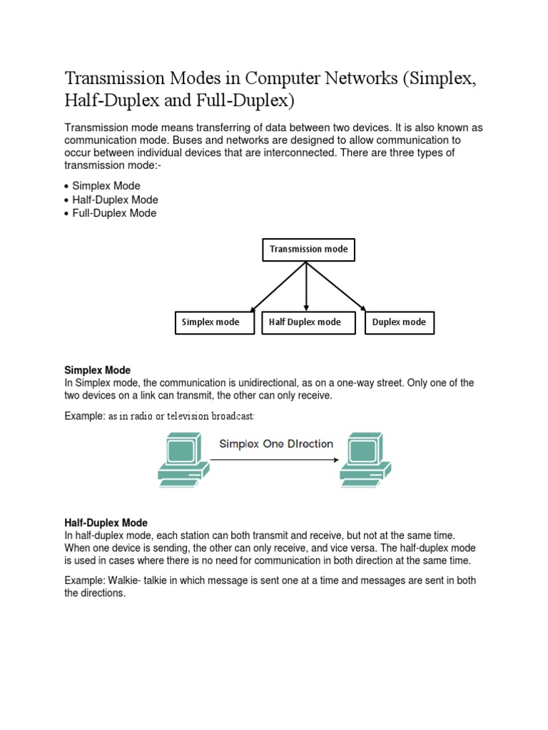 Network Transmission Modes Explained | PDF