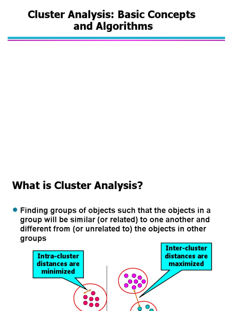 Cluster Analysis Basic Concepts And Algorithms Pdf Cluster Analysis Applied Mathematics