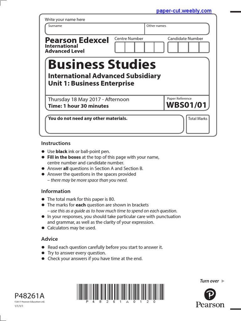 Business Studies: Pearson Edexcel | PDF | Entrepreneurship | Economies