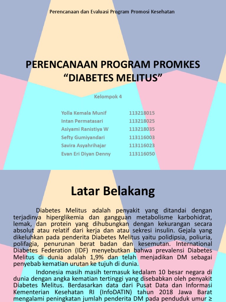 Perencanaan Program Promkes "Diabetes Melitus" | PDF