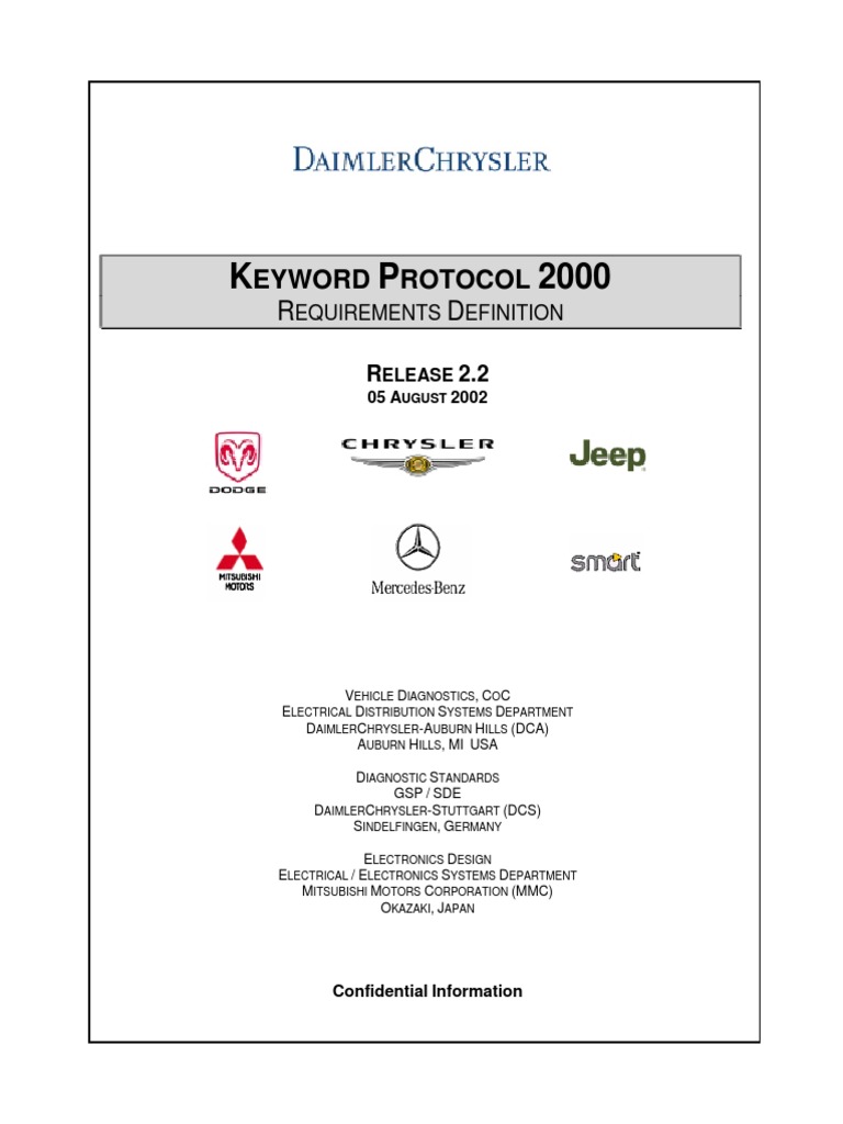 KWP2000 Release2 2 | PDF | Identifier | Input/Output