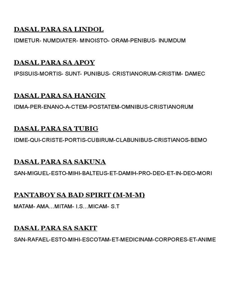 Dasal para Sa Lindol, Hangin, Tubig, Apoy, Sakuna, Sakit, Pantaboy Sa ...