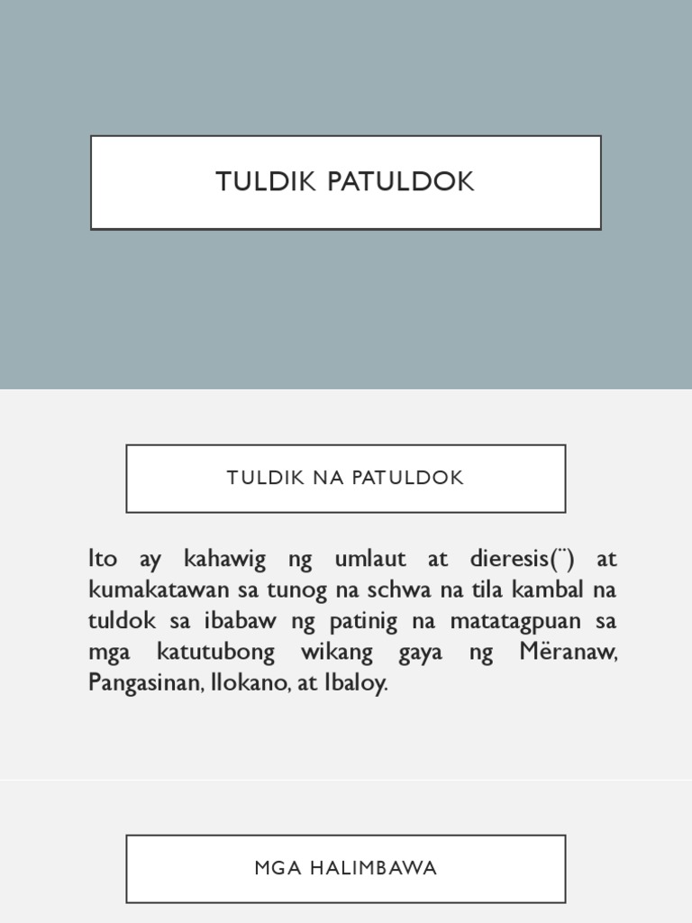 Tuldik PATULDOK | PDF