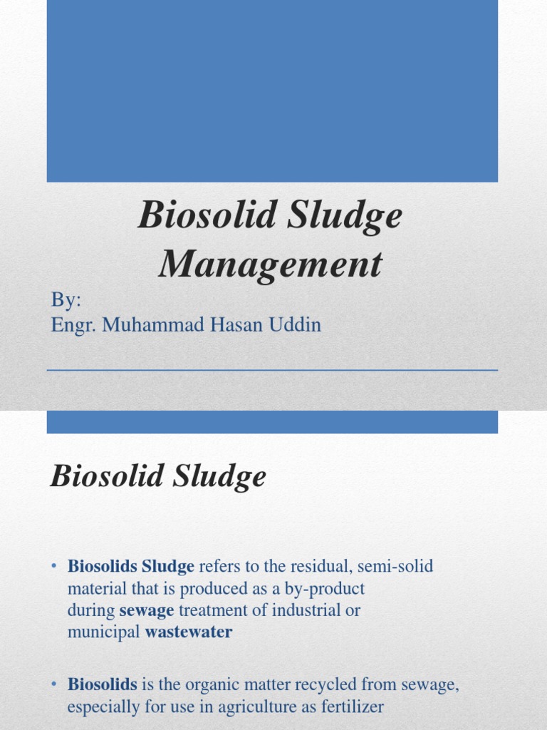 Bio-Solid Sludge Management | PDF | Sewage Treatment | Environmental ...