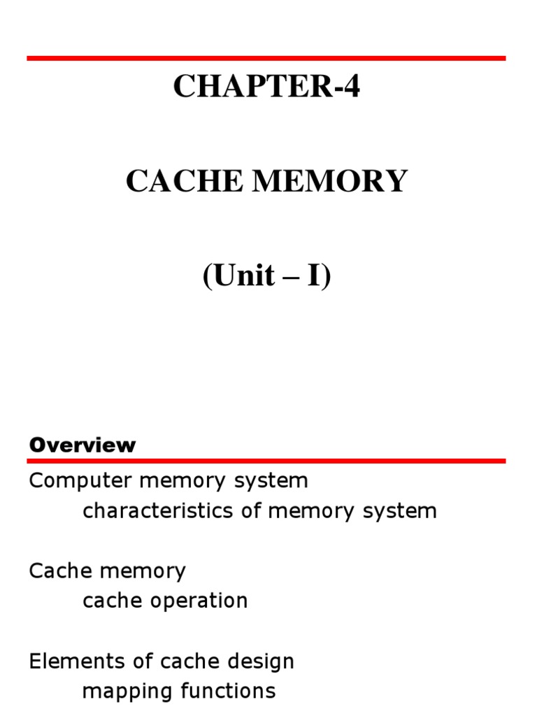 Unit 1 Part 2 (Chapter 4) Cache Memory | Download Free PDF | Cpu Cache ... Unit 1 Part 2 (Chapter 4) Cache Memory | Download Free PDF | Cpu Cache ...
