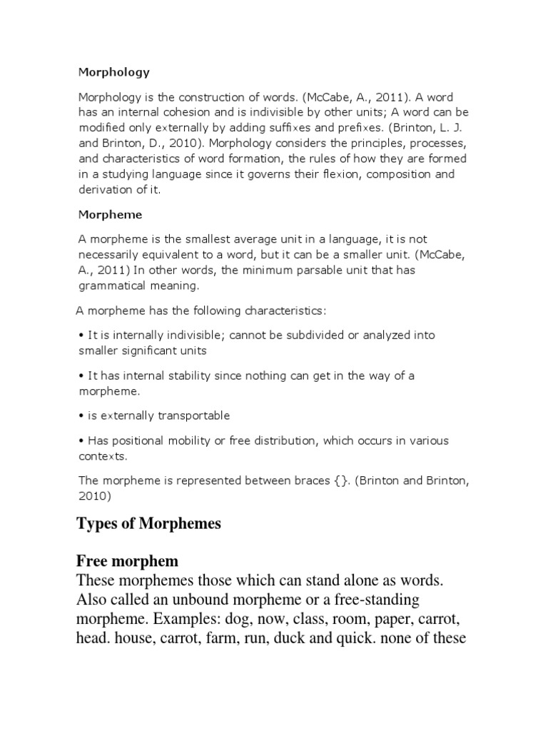 Morphology | PDF | Morphology (Linguistics) | Grammatical Number