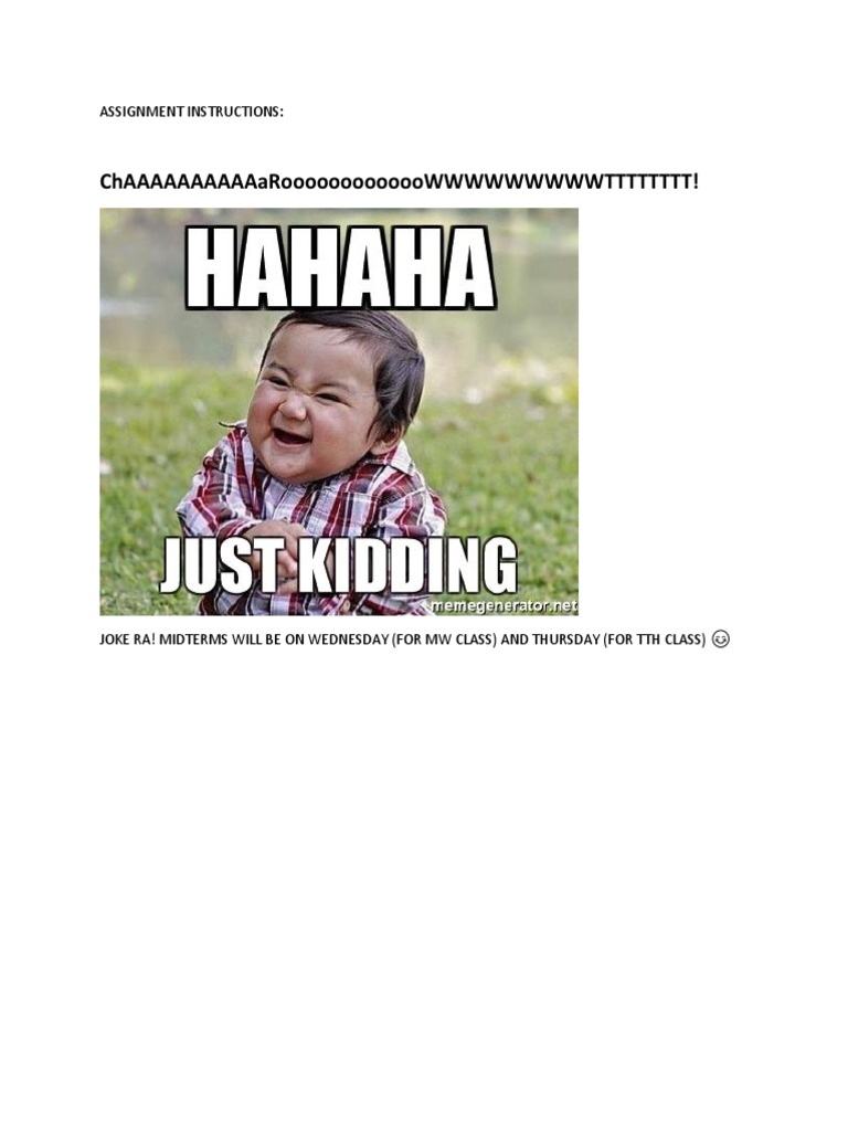Chaaaaaaaaaaaroooooooooooowwwwwwwwwtttttttt!: Assignment Instructions | PDF