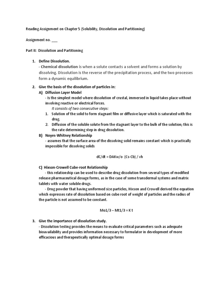 Dissolution | PDF | Solvation | Solubility