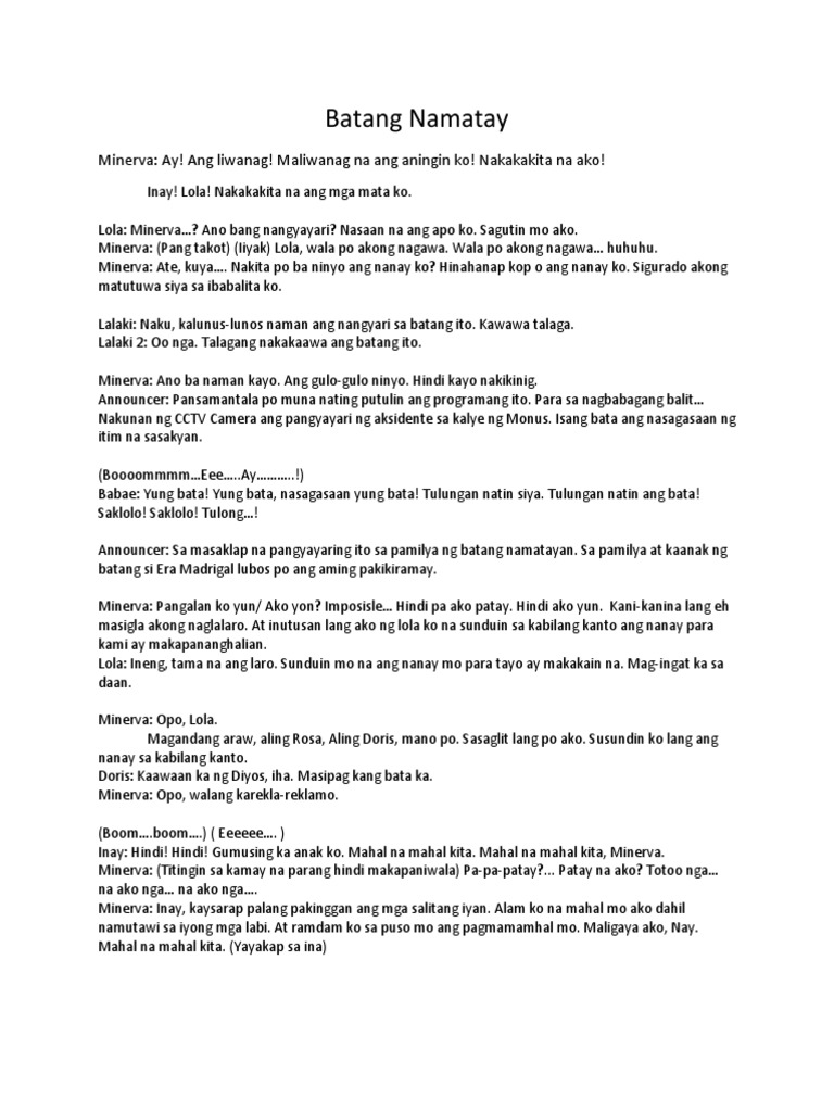 Deklamasyon Akalaing Buhay Pa Siya | PDF