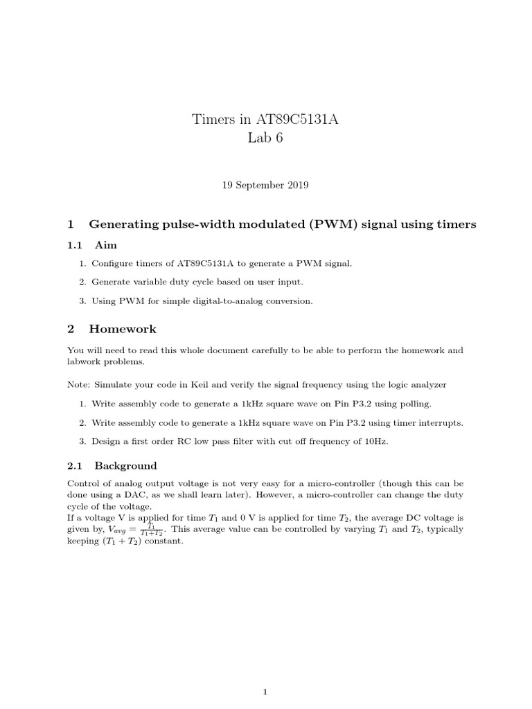 Timers And Interrupts Experiment Pdf Computer Hardware Computer Engineering