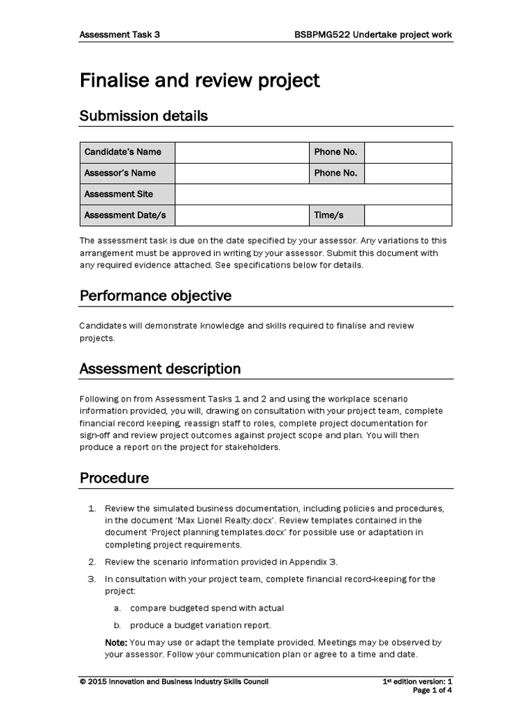 Assessment Task 3 | PDF | Project Management | Business