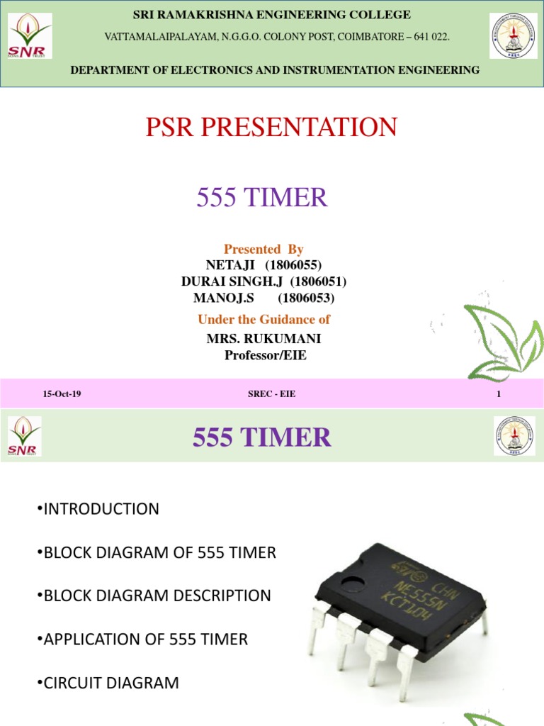 555 Timer Presentation An Overview Of The 555 Timer Integrated Circuit Including Its Block