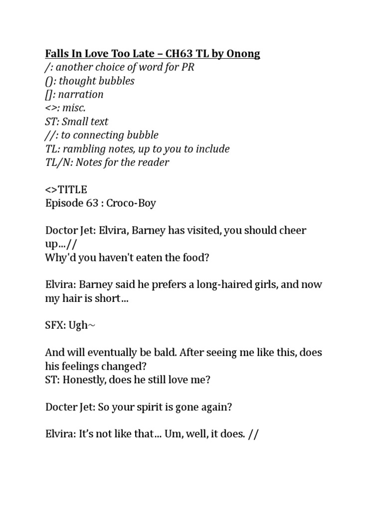 Fall in Love Too Late | PDF