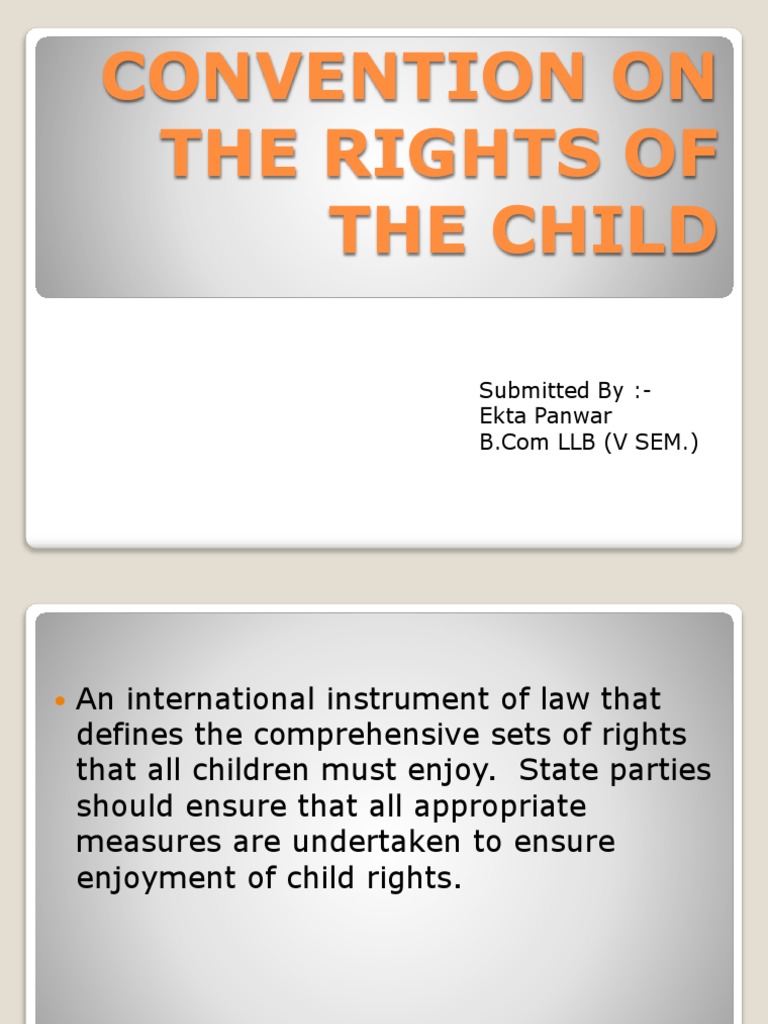 Understanding Child Rights Convention | PDF | Children's Rights ...