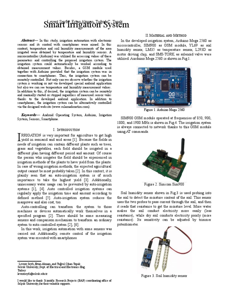 Smart Irr. Sys. ICECECE | PDF | Irrigation | Electric Motor