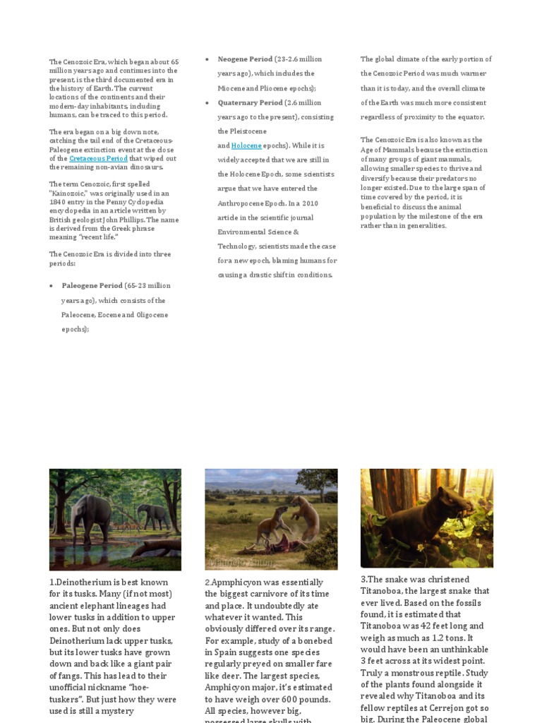 The Cenozoic Era | PDF | Geology | Nature
