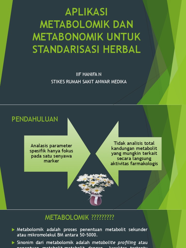 Aplikasi Metabolomik Dan Metabonomik Untuk Standarisasi Herbal | PDF ...