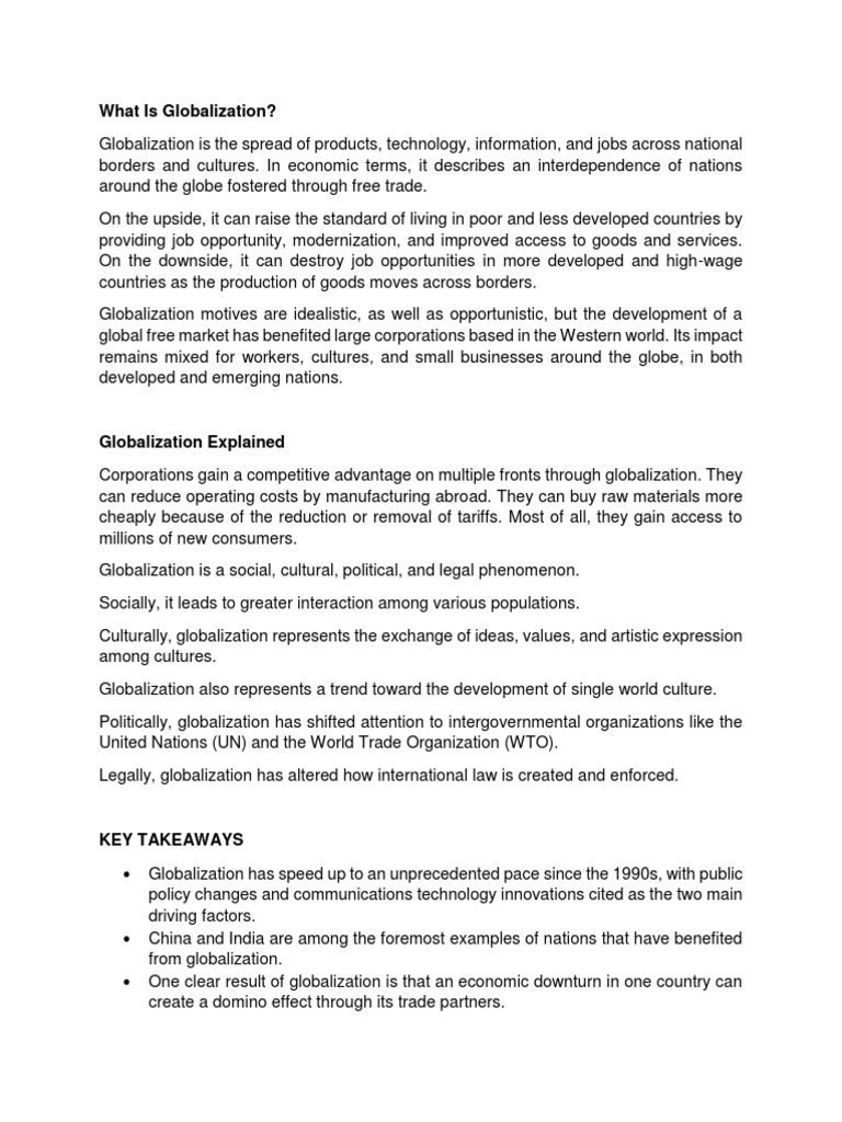What Is Globalization? | PDF