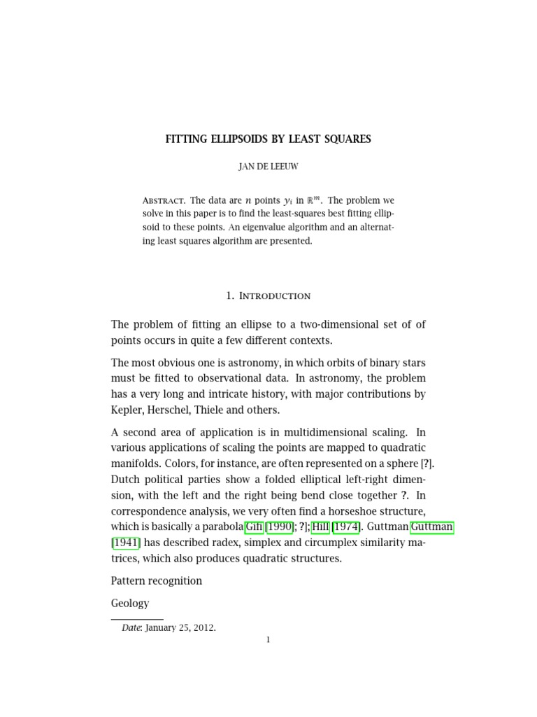 Least Squares Ellipsoid | PDF | Eigenvalues And Eigenvectors | Least Squares