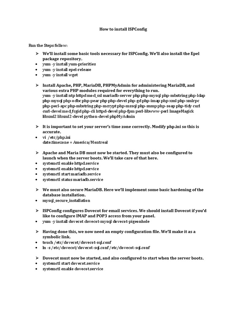 Ispconfig How Install PDF | PDF | Php | Apache Http Server