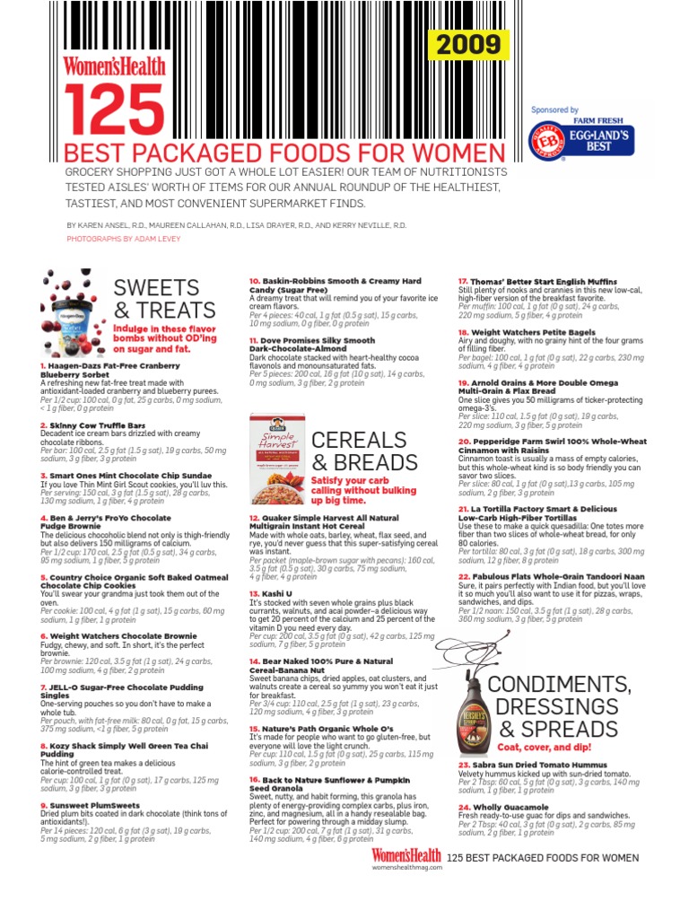 Best Packaged Foods For Women: Sweets & Treats | PDF