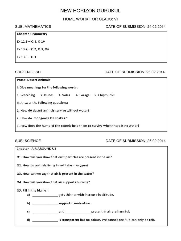 Homework Class 8 PDF | PDF | Nature