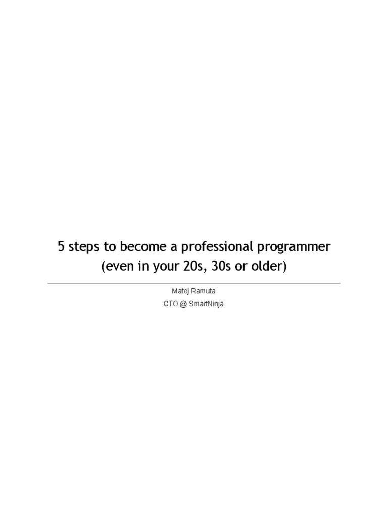 5 Steps To Become Programmer PDF | PDF | Object Oriented Programming ...