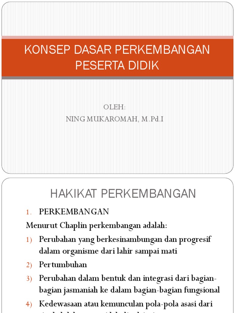 Konsep Dasar Perkembangan Peserta Didik | PDF