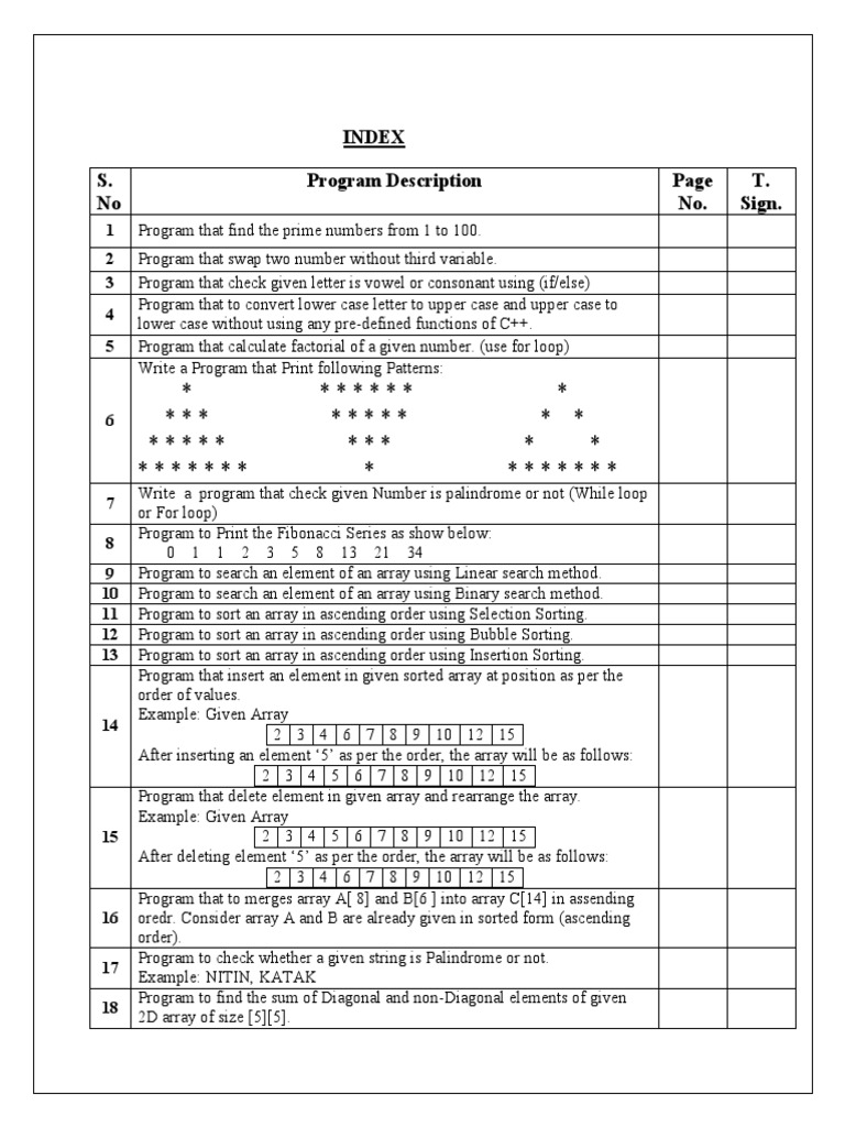 Computer Science (083) Practical File For Class XII | PDF | Matrix (Mathematics) | Computer ...