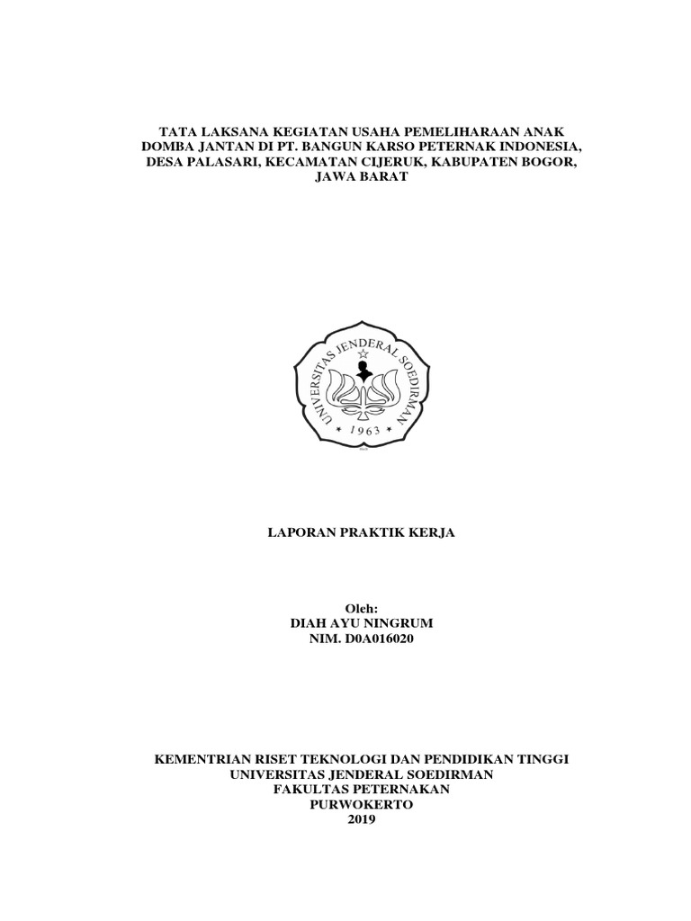 Laporan Praktik Kerja DOMBA DIAH AYU NINGRUM PDF | PDF