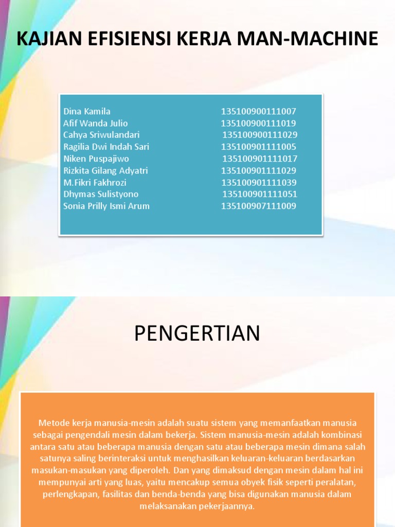Kajian Efisiensi Kerja Man-Machine | PDF