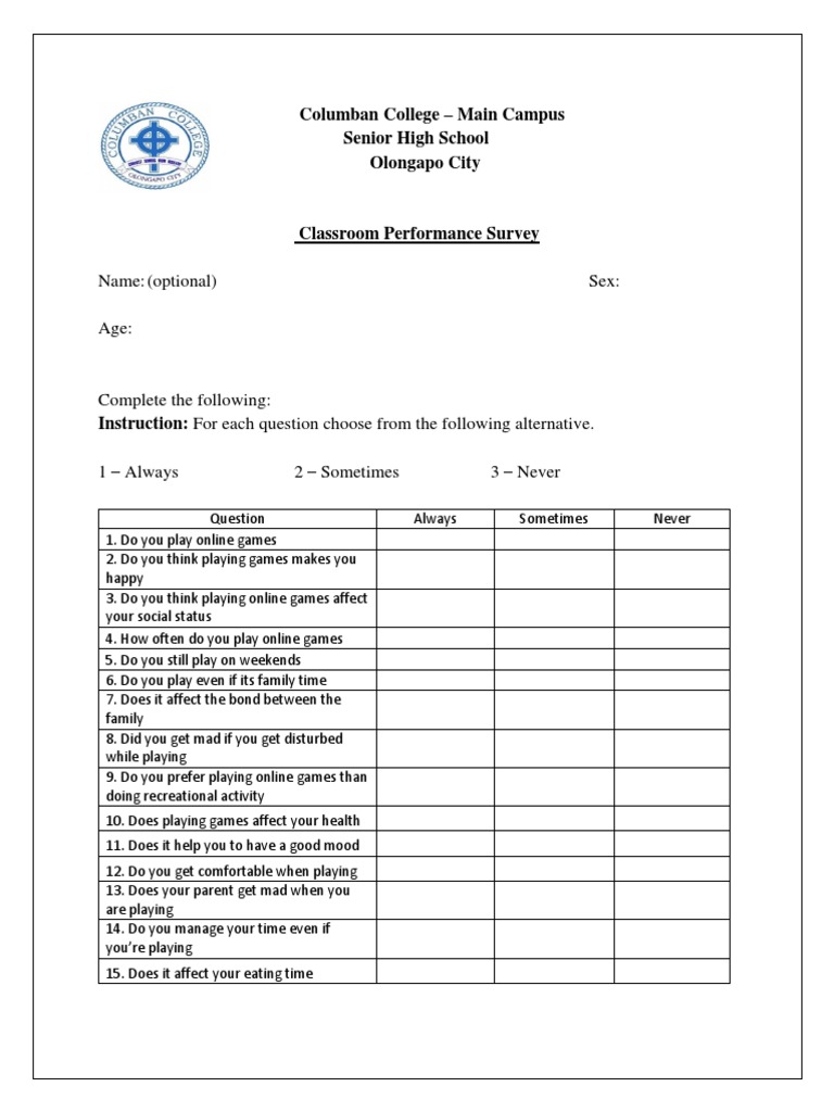 Columban College - Main Campus Senior High School Olongapo City | PDF