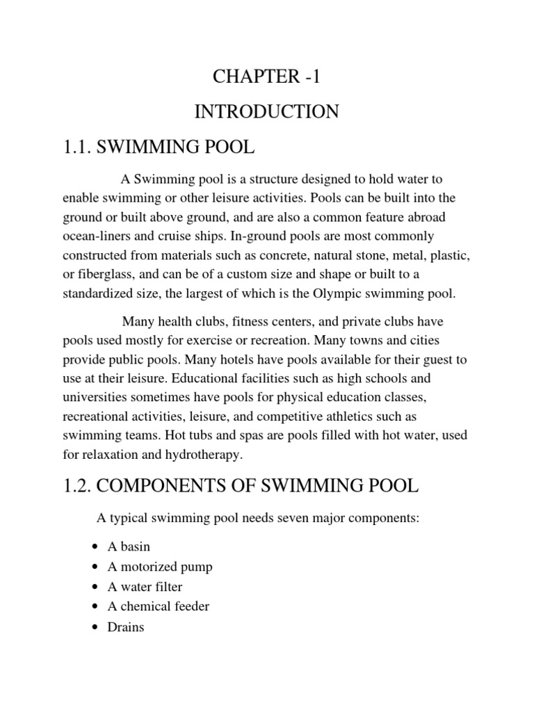 swimming pool design project word report.pdf | Swimming Pool | Building ...