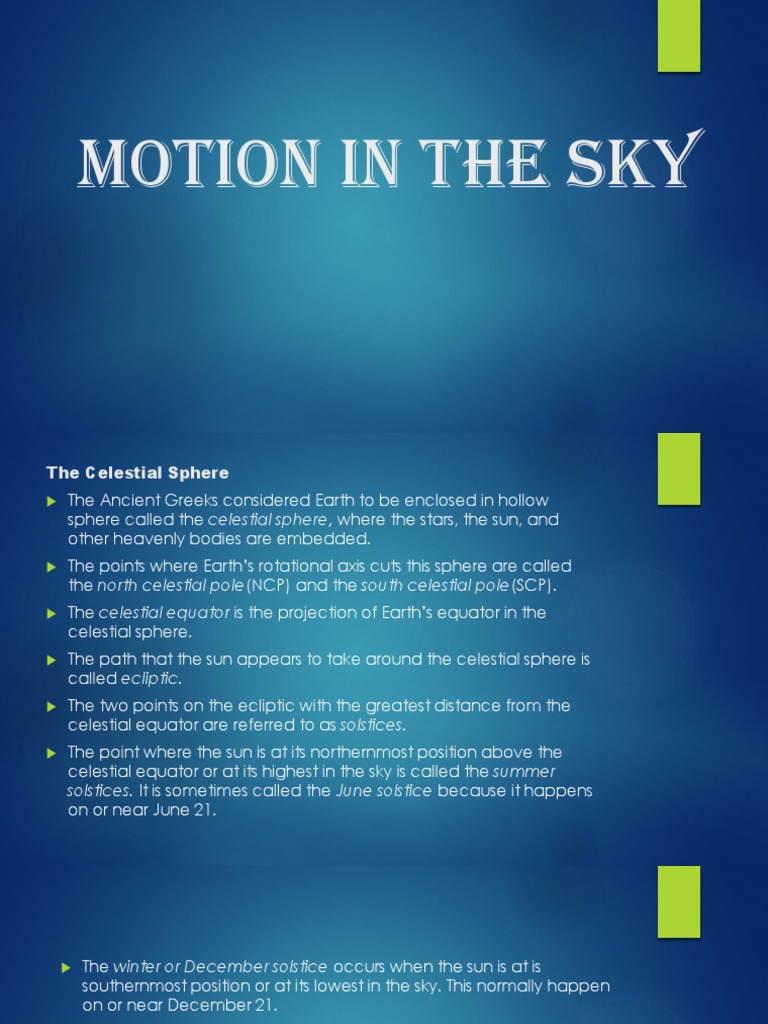 Motion in The Sky | PDF