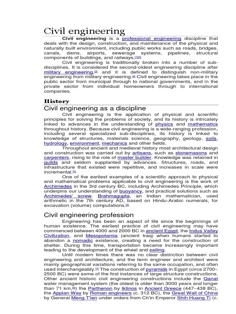 Civil Engineering: A Guide to the History, Sub-Disciplines and Practice ...