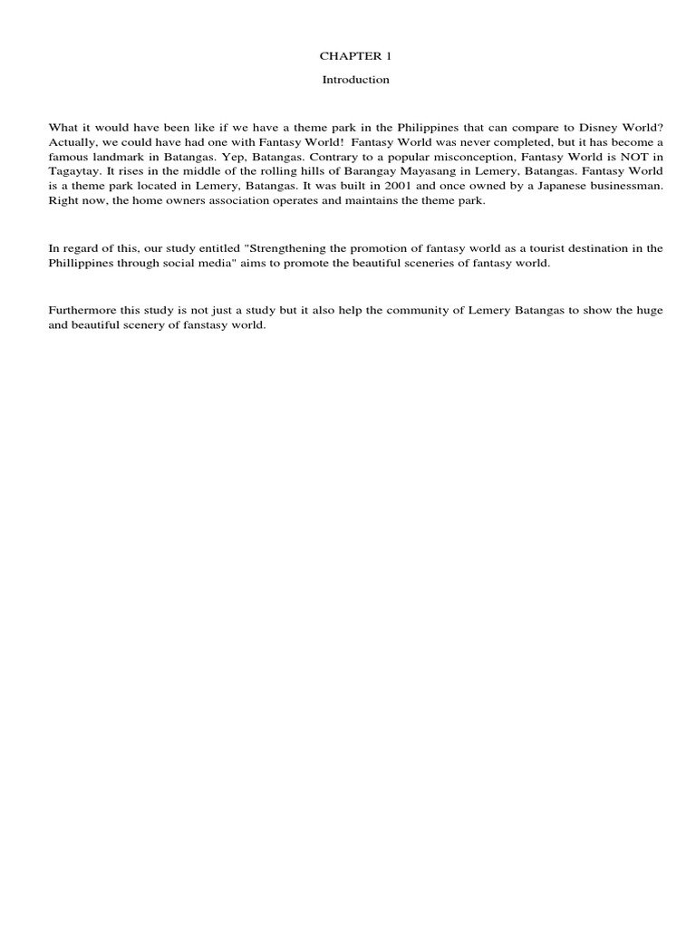 Fantasy World | PDF | Amusement Park | Social Media