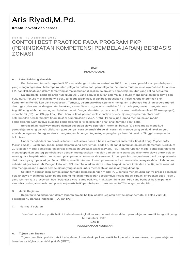 Contoh Best Practice PKP PDF | PDF