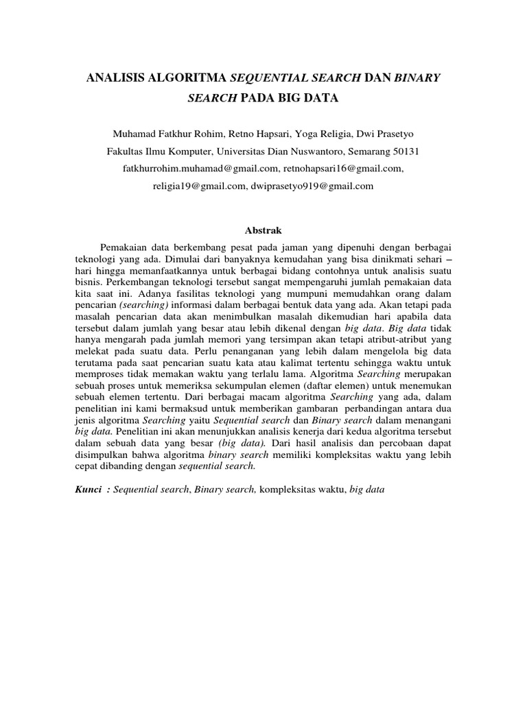 Analisis Sequential vs Binary Search | PDF