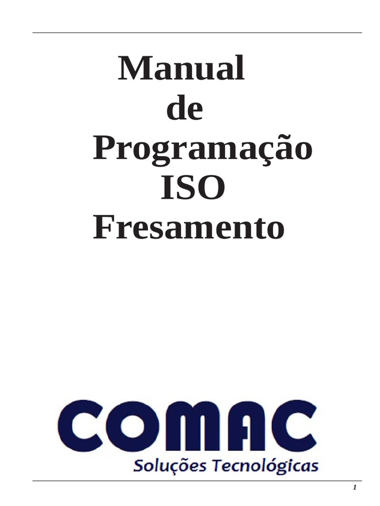 Manual de Programação ISO | PDF | Sistema de coordenada cartesiana ...