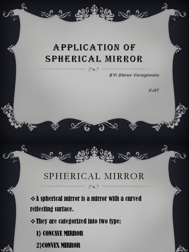 Applications of Spherical Mirrors | PDF