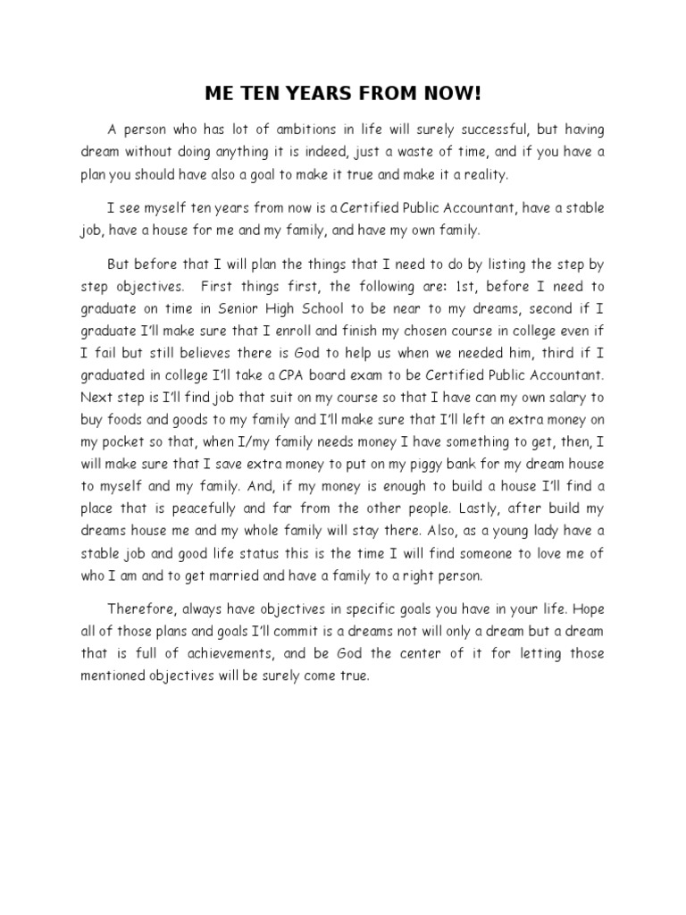 Aspiring CPA's 10-Year Life Plan | PDF | Self-Improvement