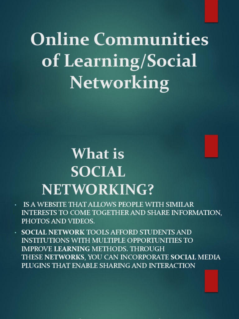 Online Communities of Learning | PDF | Facebook | Social Networking Service