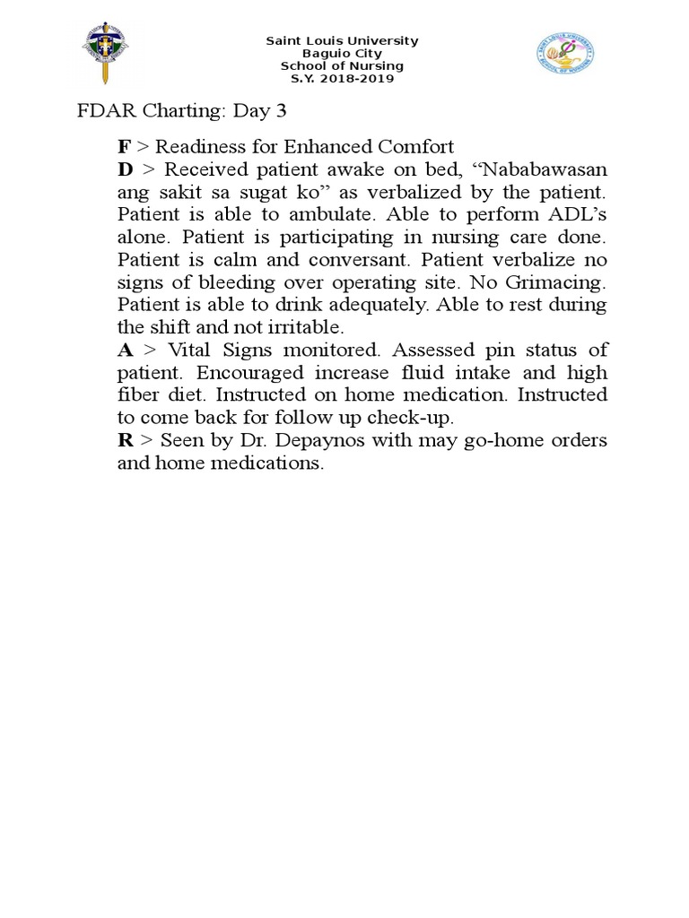 FDAR Charting - Surgical | PDF