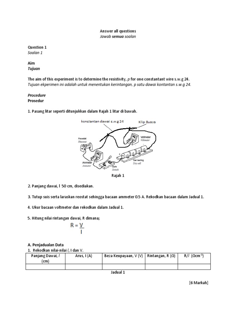 Soalan Amali Sains Fizik | PDF