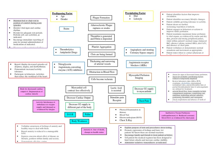 Acute Coronary Syndrome - Concept Map | PDF | Heart | Myocardial Infarction