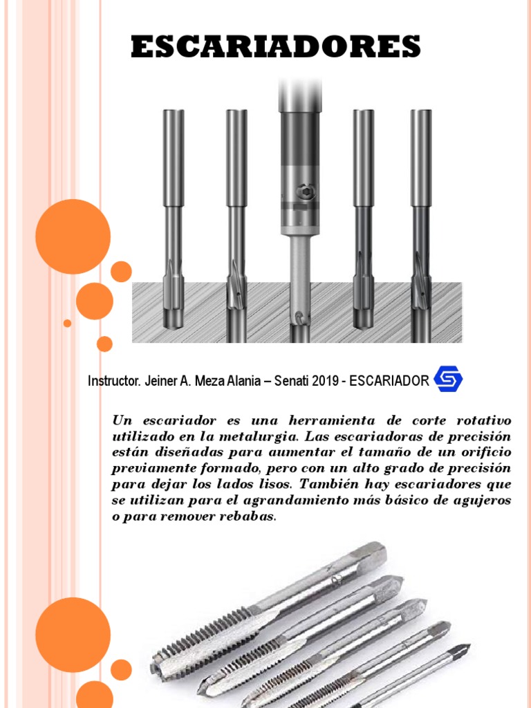 Tipos y Uso del Escariador en Mecánica | PDF | Herramientas | Metalurgia